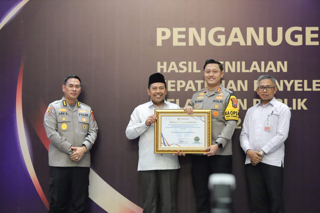 Polres Lamongan Raih Penghargaan Peringkat Pertama Inovasi Yanlik Tahun 2024 Kategori A dari ...